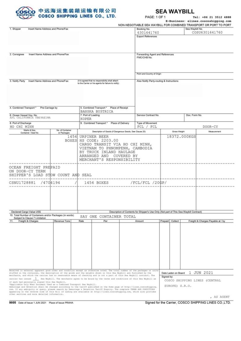 Seaway Bill là gì ? Nên sử dụng trong trường hợp nào?